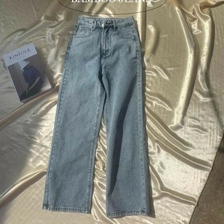 Dull blue wide leg jeans – Q. Clothing